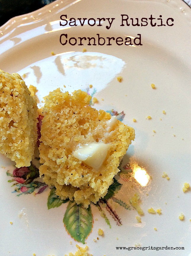 Savory Rustic Cornbread - grace grits and gardening